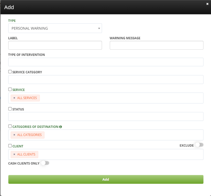 Setting Obligations & Warnings for Drivers
