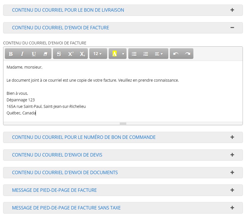 Module de documents personnalisables