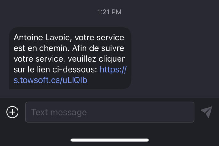Fonctionnement SMS Info-dépannage - AXA Canada